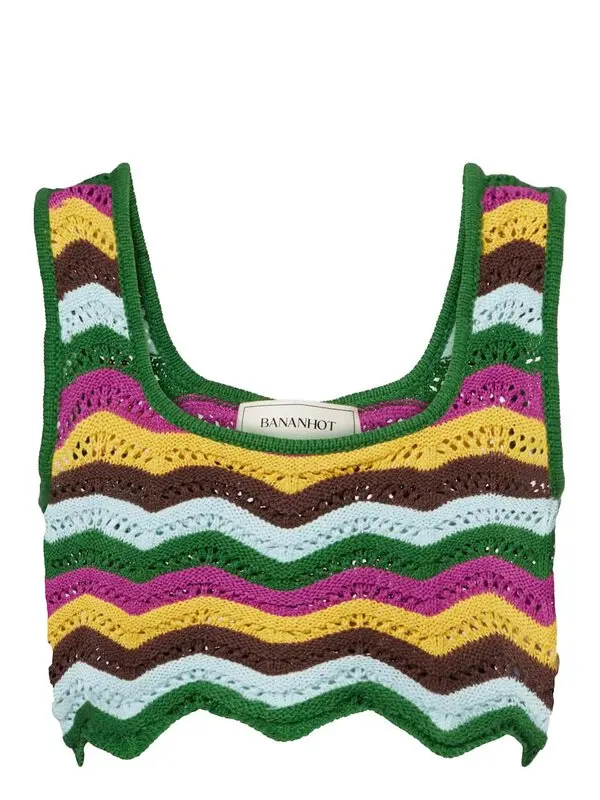 BANANHOT Kim Crochet Cotton-blend Top - Multicoloured