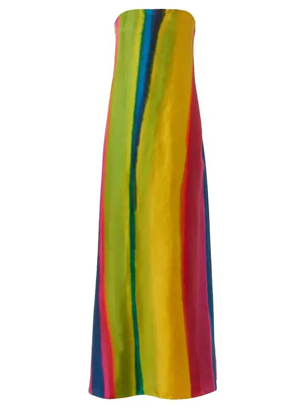 Christopher Esber Aura Striped Silk Satin Maxi Dress - Multicoloured