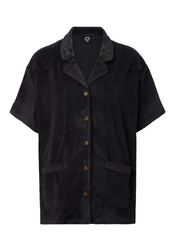 The Upside Saddle Up Cotton-blend Terry Shirt - Black
