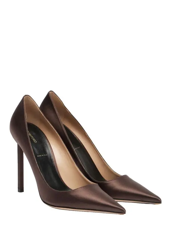 TOM FORD Betty 105 Satin Pumps - Brown
