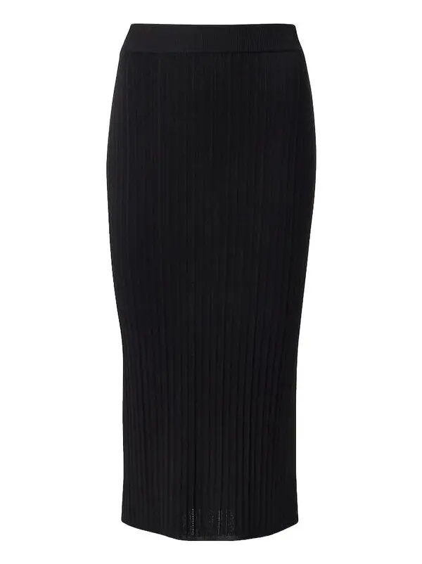 JOSEPH Ribbed-knit Midi Skirt - Black