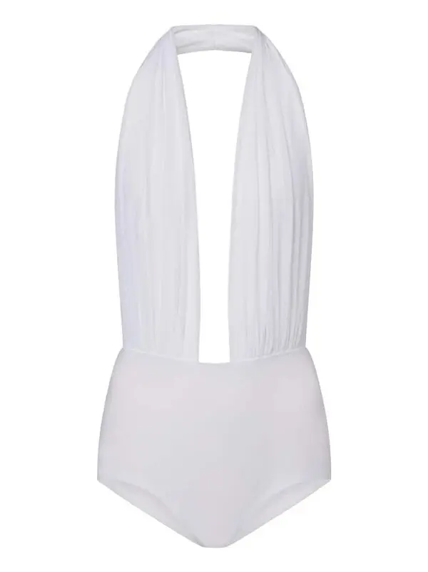 Norma Kamali Halterneck Bodysuit - White