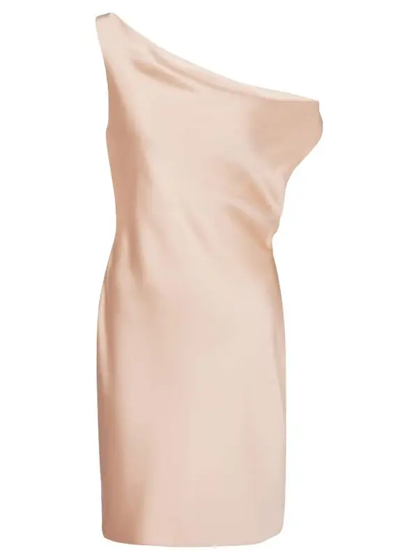 Norma Kamali Maria Asymmetric Crêpe Satin Minidress - Pink