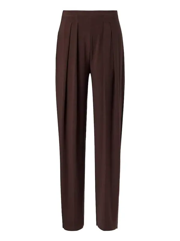 Norma Kamali High-rise Wide-leg Jersey Pants - Brown
