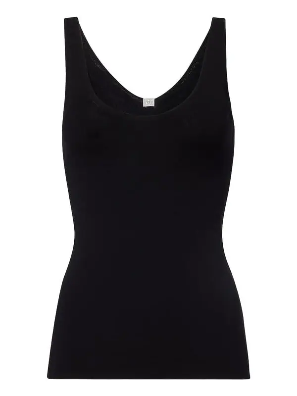 TOTEME Cotton Jersey Tank Top - Black