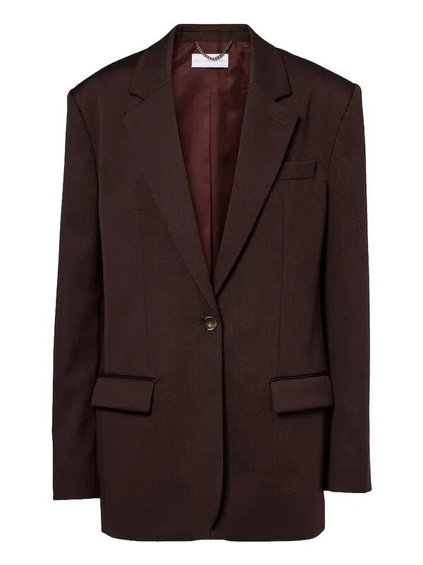 Stella McCartney Single-breasted Virgin Wool Blazer - Burgundy