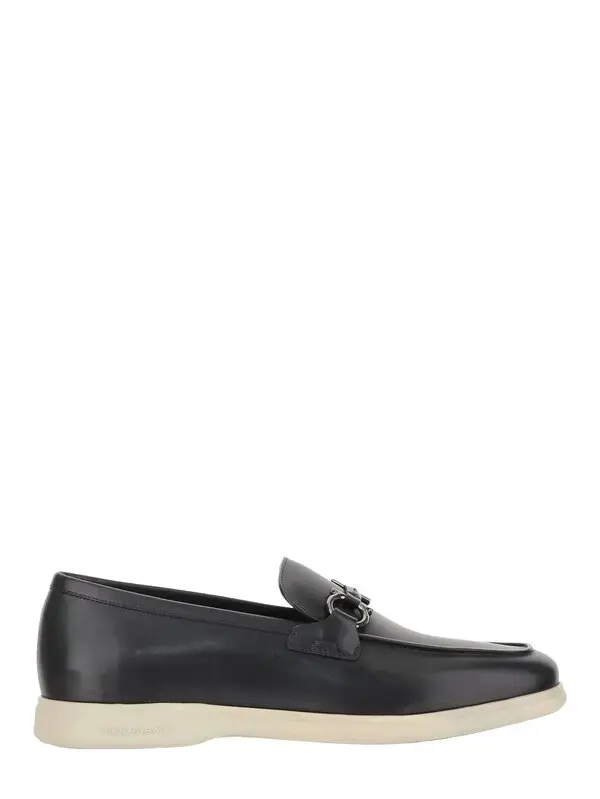 FERRAGAMO Gancini-detail Loafers - Black
