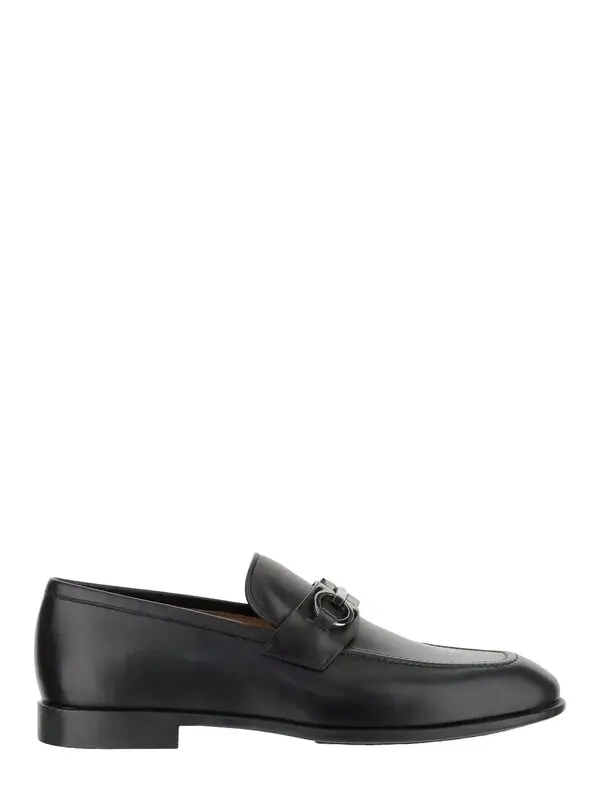 FERRAGAMO Gancini-detail Loafers - Black