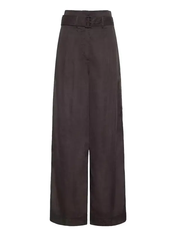Adam Lippes Cotton Palazzo Trousers - Brown