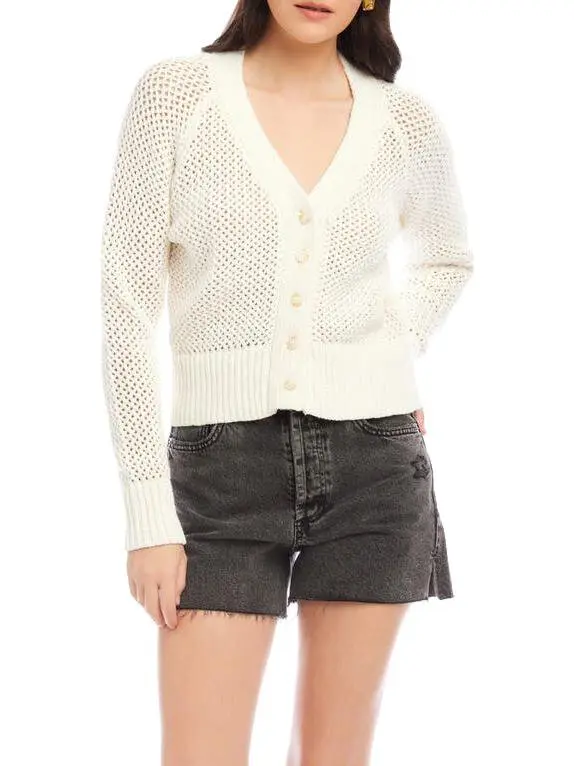 Fifteen Twenty Ellen Open Stitch Cardigan - Off White