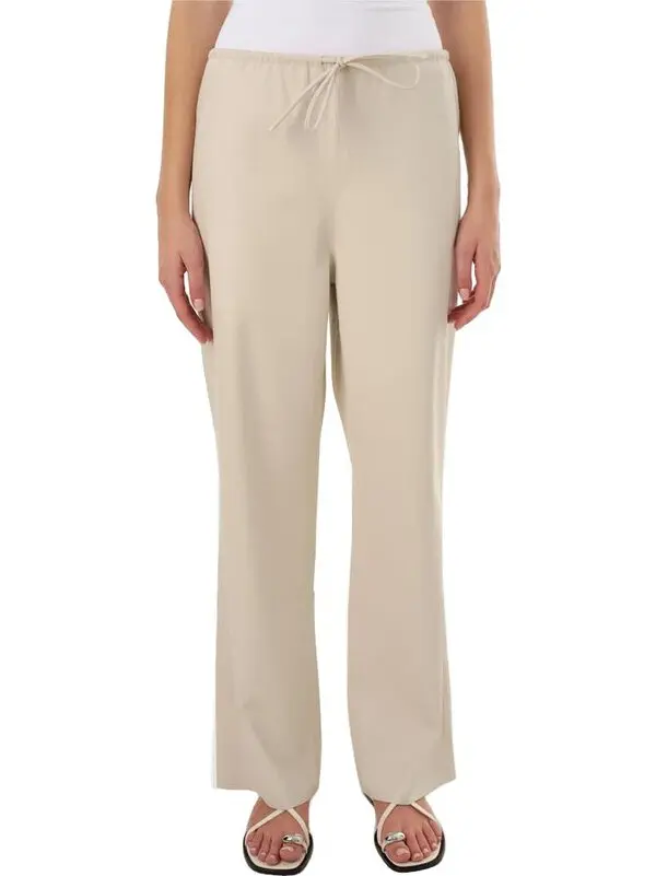 LAMARQUE Faux Leather Relaxed Pant - Bone