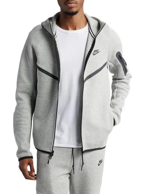 Nike Tech Windrunner Zip Hoodie - Dark Grey Heather/ Black