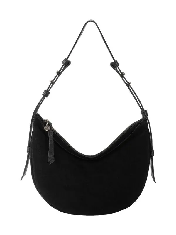 THE SAK Tess Leather Shoulder Bag - Black Suede