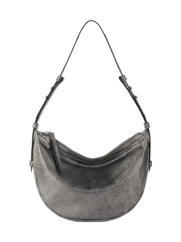 THE SAK Tess Leather Shoulder Bag - Dark Silver