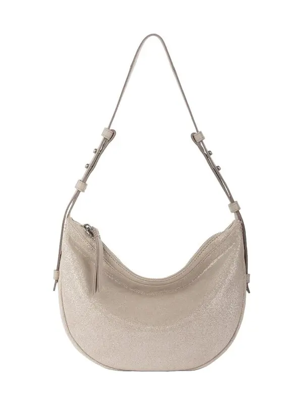 THE SAK Tess Leather Shoulder Bag - Sand Sparkle Suede