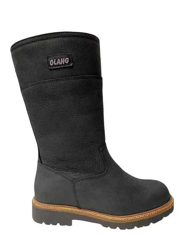OLANG Leather Zip-up Boots - Black