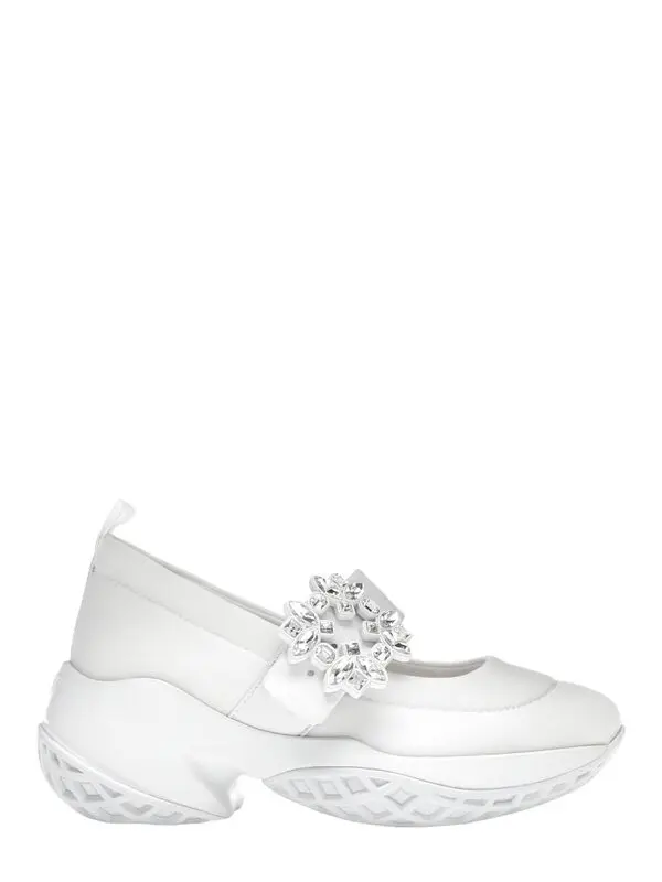 ROGER VIVIER Viv' Run Babies Crystal Buckle Sneakers - White