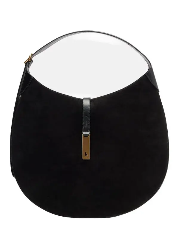Polo Ralph Lauren Suede Shoulder Bag - Black