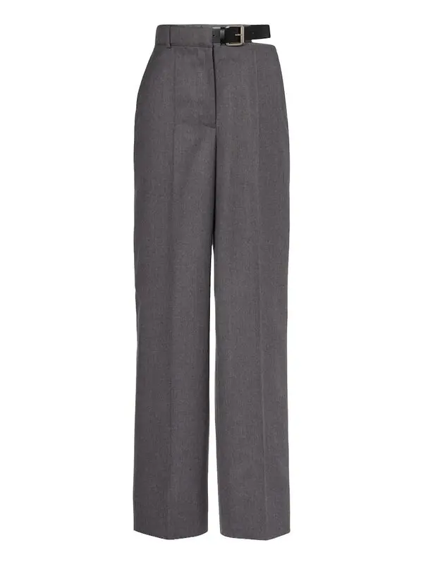 Stella McCartney Wool Flannel Straight Pants - Grey