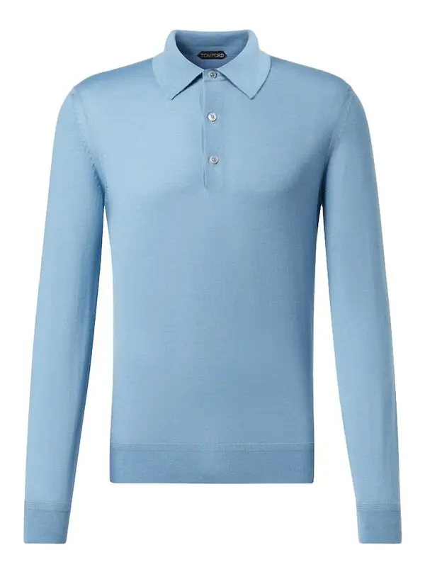 TOM FORD Cashmere And Silk Polo Shirt - Blue