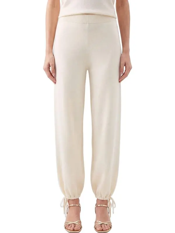 Max Mara Tailored Drawstring Trousers - White