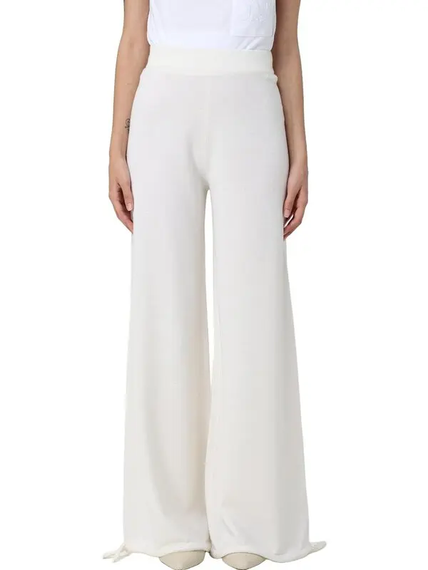Max Mara Textured Wide Leg Pants - White