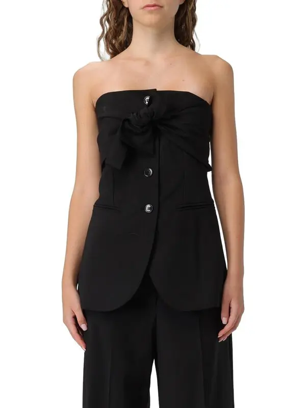 Max Mara Bow Detailed Strapless Top - Black