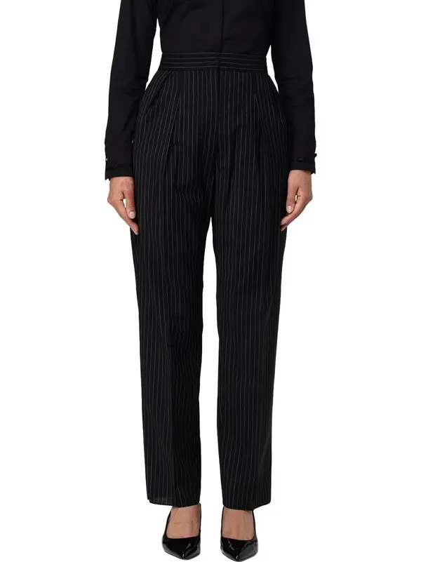 Max Mara Tailored Pinstriped Trousers - Black
