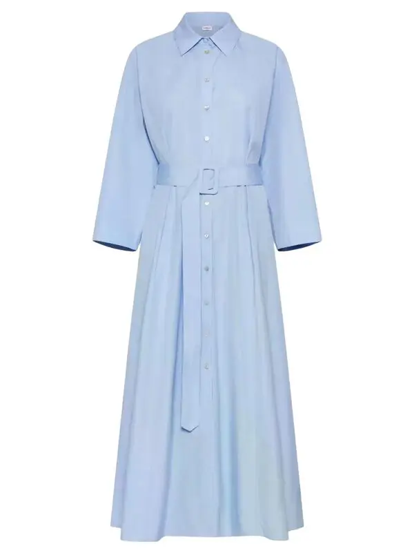 Marella Belted Shirt Dress - Blue