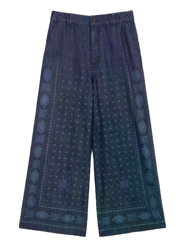 Max Mara Printed Trousers - Blue