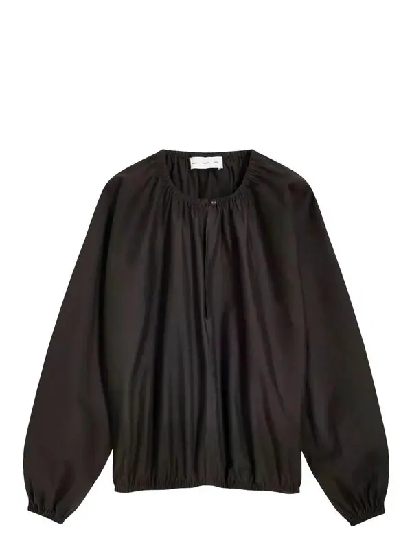 Proenza Schouler White Label Gathered-neck Balloon-sleeve Top - Black