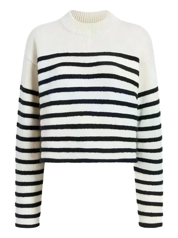 Proenza Schouler White Label Striped Cropped Sweater - White