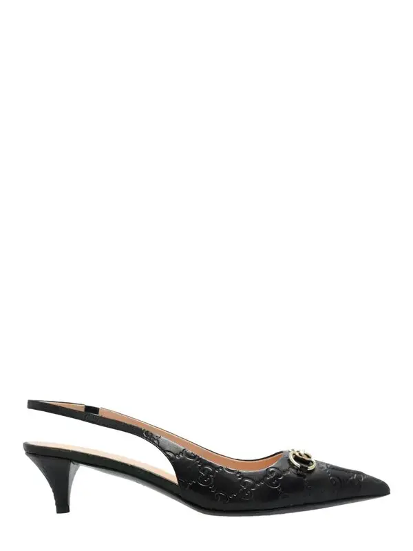 Gucci 45mm Horsebit Slingback Pumps - Black