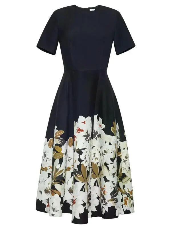 Adam Lippes Evangeline Printed Dress - Black