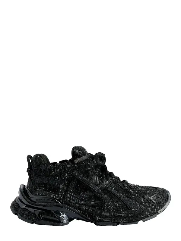 Balenciaga Runner Sneaker With Rhinestones - Black