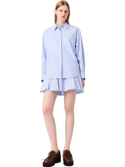 Maje Long Poplin Shirt - Blue