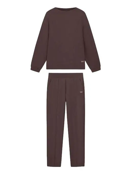 EA7 Core Lady Tracksuit In Stretch Modal Blend - Brown