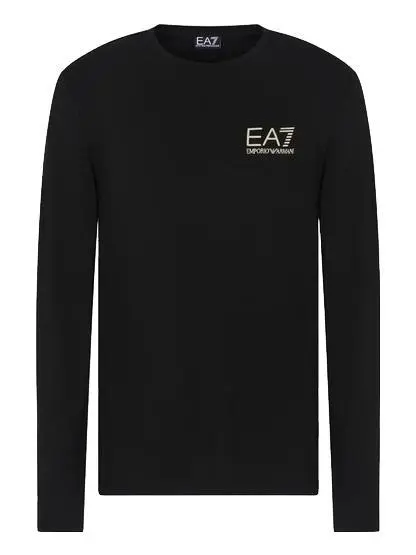Emporio Armani Gold Label Viscose-blend Long-sleeved T-shirt - Black