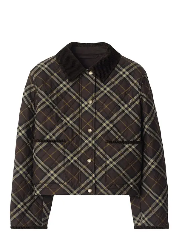 Burberry Oldham Check Quilted Barn Jacket - Truffle Ip