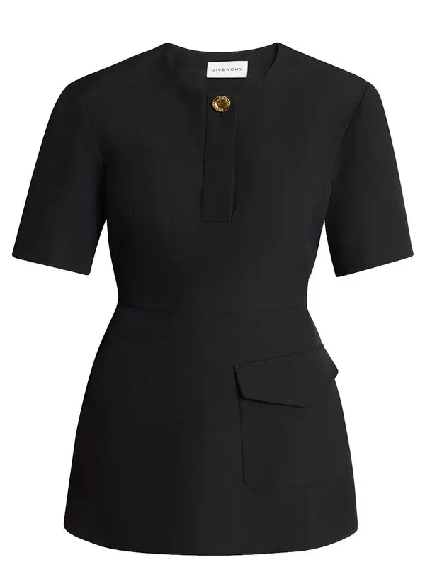 Givenchy Short-sleeve Mini Cocoon Dress - Black