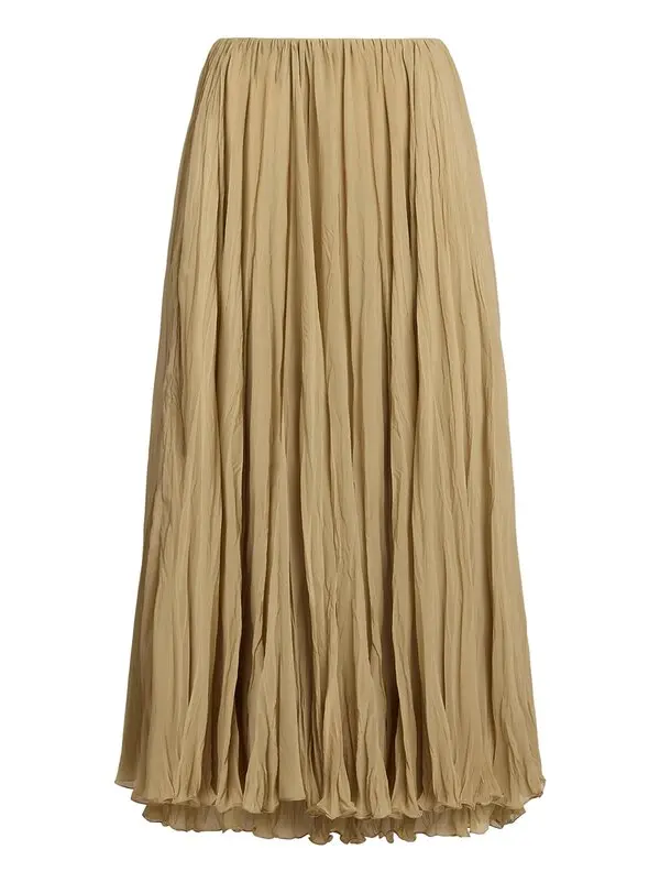 Ralph Lauren Chiffon Jordyn Midi Skirt - Beige