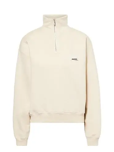 Jacquemus Le Camionneur High-neck Cotton Sweatshirt - Light Beige