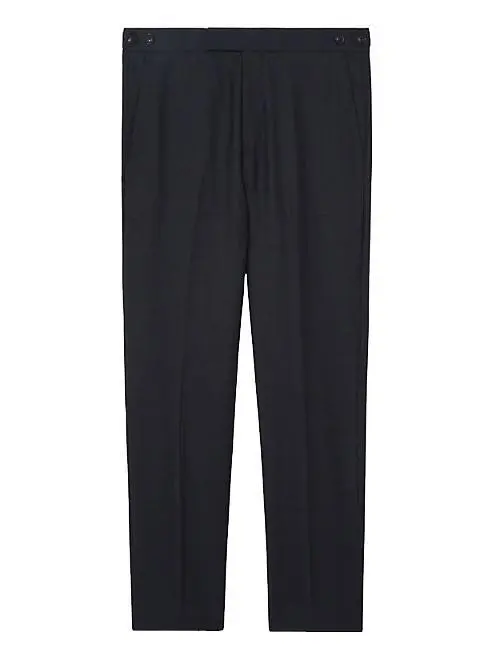 REISS Slim-fit Woven Trousers - Navy