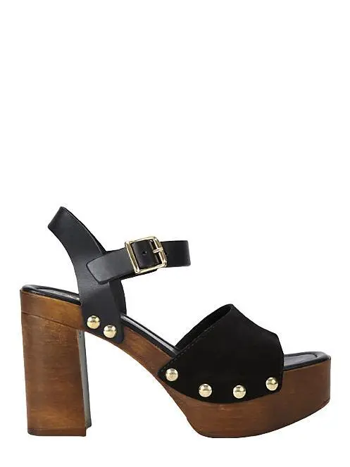 Carvela Festa Heeled Suede Sandals - Black
