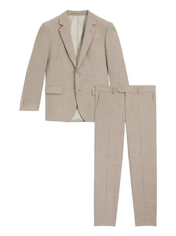 BOSS Beckham X Slim-fit Single-breasted Wool Suit - Open Beige