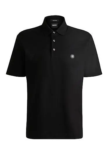 BOSS Logo-embroidered Short-sleeve Cotton Polo Xxl - Black