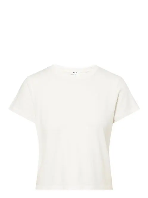 AGOLDE Adine Short-sleeved Cotton-jersey T-shirt - White Ash (dusty Cream)