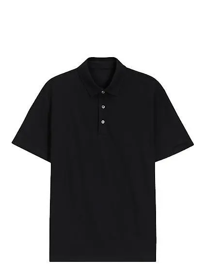 BOSS Beckham X Regular-fit Short-sleeve Cotton And Silk-blend Polo - Black