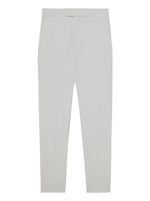 REISS Drawstring-waist Slim-fit Stretch-woven Trousers - White