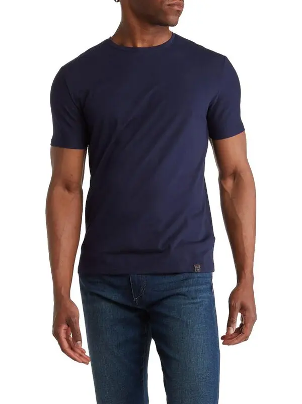 T.R. PREMIUM Solid Crewneck T-shirt - Navy